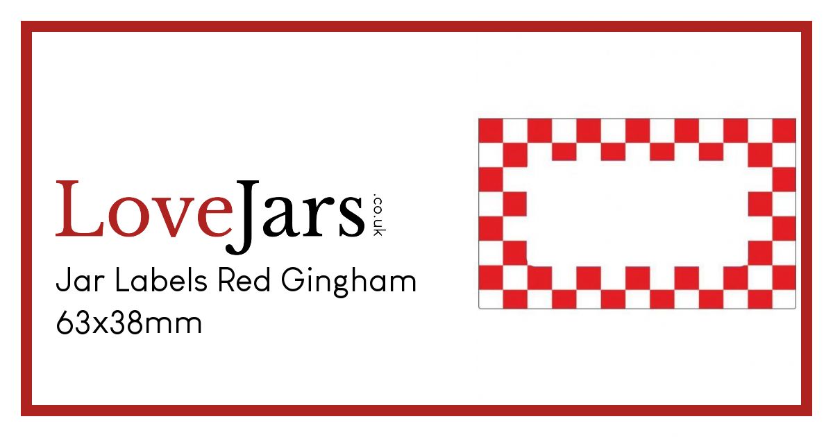 Jar Labels Red Gingham 63x38mm | Label Collections | Jar Labels | Buy ...