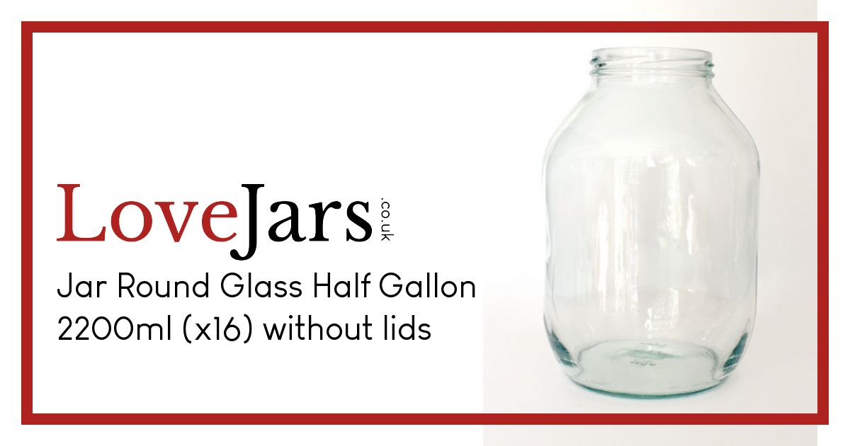 Jar Round Glass Half Gallon 2200ml (x16) without lids | Round Jam Jars ...