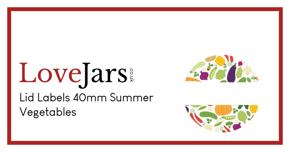 Lid Labels Summer Vegetables 40mm | Label Collections | Jar Labels ...